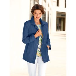 WITT Damen &Uuml;bergangsjacke in Veloursleder-Optik, jeansblau, Gr&ouml;&szlig;e 40
