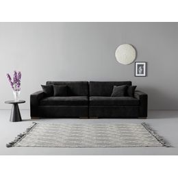 2-Sitzer Home Affaire "Skara XXL", grau (anthrazit), B:280cm H:86cm T:130cm, 100% Polyester, Sofas, Lounge-Sofa XXL mit Federkern-Polsterung, in vielen Bezugsvarianten