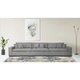3-Sitzer Home Affaire "Skara", grau (hellgrau), B:310cm H:86cm T:100cm, 100% Polyester, Sofas, Lounge-Sofa mit Federkernpolsterung, in vielen Bezugsvarianten