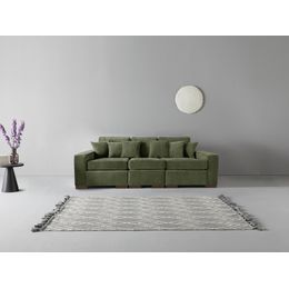 3-Sitzer Home Affaire "Skara", gr&uuml;n, B:310cm H:86cm T:100cm, 100% Polyester, Sofas, Lounge-Sofa mit Federkernpolsterung, in vielen Bezugsvarianten
