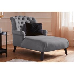 Loveseat Home Affaire "Amiens Sessel Loungesessel", grau, B:93cm H:94cm T:144cm, Struktur fein (100% Polyester);Samtoptik (100% Polyester), Sessel, mit wundersch&ouml;ner Knopfheftung im R&uuml;cken