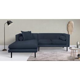 Ecksofa Home Affaire "Lillibeth L-Form Designsofa, Ma&szlig;e B/T/H: 240/173/83 cm", blau (nachtblau), B:240cm H:83cm T:173cm, 100% Polyester, Sofas, Ecksofa, Zierkissen als Wendekissen, in Samtoptik oder Cord