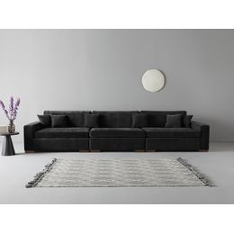 3-Sitzer Home Affaire "Skara XXL", grau (anthrazit), B:400cm H:86cm T:130cm, 100% Polyester, Sofas, Lounge-Sofa XXL mit Federkern-Polsterung, in vielen Bezugsvarianten