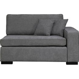 Sofaelement Home Affaire "Skara XXL", grau (dunkelgrau), B:140cm H:86cm T:130cm, 100% Polyester, Polsterelemente, Modul XXL - zum eigenen Zusammenstellen, Armlehne links/rechts w&auml;hlbar