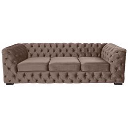 Chesterfield-Sofa Home Affaire "Kalina", braun, B:230cm H:67cm T:98cm, Sofas, klassische Chesterfield-Knopfheftung, sehr hochwertige Verarbeitung