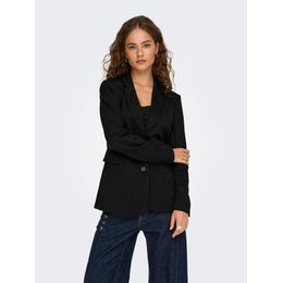 Kurzblazer Only "ONLLYKKE LIFE L/S FIT BLAZER TLR", Damen, Gr. 36, schwarz, Web, Obermaterial: 76% Polyester, 21% Viskose, 3% Elasthan, unifarben, V-Ausschnitt, Blazer Kurzblazer