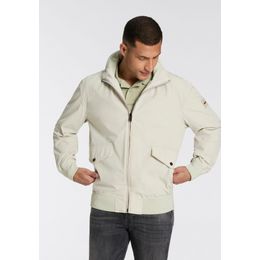 Allwetterjacke BOSS Orange "Ohice", Herren, Gr. 48, beige (light beige271), Web, Obermaterial: 88% Polyamid, 12% Elasthan, unifarben, regular fit h&uuml;ftlang, Strickb&uuml;ndchen, Jacken, wasserabweisend Kapuze verstaubar abnehmbar Strickb&uuml;ndchen Stehkragen