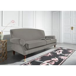 3-Sitzer Home Affaire "Rennes", grau (hellgrau), B:200cm H:90cm T:93cm, Samtoptik ( 100% Polyester);Baumwollmix (50% Baumwolle, 50% Polyester), Sofas, in Samtoptik oder Baumwoll-Mix