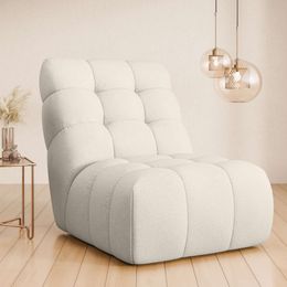 Sessel Home Affaire "AURELIAN, Love Seat XXL, Lese-Sessel, Big-Sessel", beige (creme), B:88,5cm H:95,5cm T:130cm, 100% Polyester, Sessel, Sessel, mit Wellenunterfederung, Velours, Struktur fein, Struktur grob