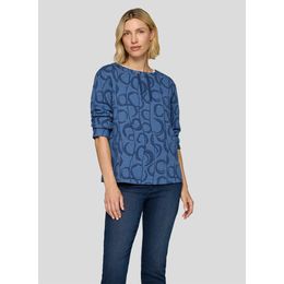 Print-Shirt Rabe "T-Shirt", Damen, Gr. 44, blau (dunkelblau), 70%Polyester, 28%Viskose, 2%Elastan, gerade, Shirts