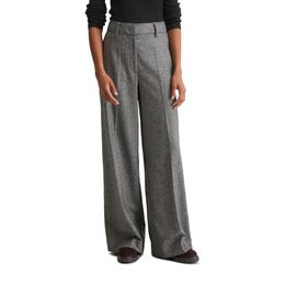 Marc O'Polo Chinohose MARC O'POLO "aus Schurwolle-Mix", Damen, Gr. 34, Normalgr&ouml;&szlig;en, bunt (schwarz), Obermaterial: 60% Wolle (Schafwolle), 35% Polyester, 5% Polyamid, unifarben, weit lang, Hosen Chinohose