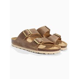 BACKSUN Leder-Pantoletten "Bali" in Beige - 58% | Gr&ouml;&szlig;e 38 | Damen-pantoletten