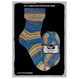Pullover- und Sockenwolle 4-fach in Variation nach Hundertwasser-Werken von Opal, Regenbaum - Werk 422, aus Schurwolle