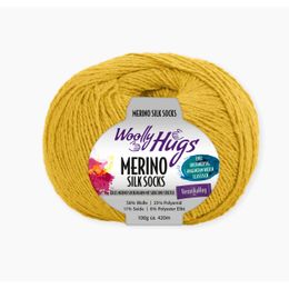 Sockenwolle Merino Silk Socks von Woolly Hugs, Curry, aus Wolle
