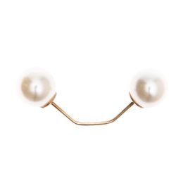 Zwei-Perlen-Pins, Perlwei&szlig;, ca. 6,5 cm