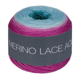 Merino Lace Aquarell von Lana Grossa, Petrol/Türkis/Fuchsia, aus Schurwolle