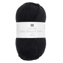 Essentials Baby Alpaca & Merino aran von Rico Design, Schwarz, aus Alpaka