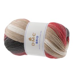 Brio von DMC, Rot/Grau/Natur, aus Polyacryl