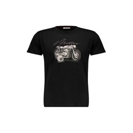 Deeluxe T-Shirt 'MOTORBIKE' Herren Gr&ouml;&szlig;e L grau / schwarz / wei&szlig;