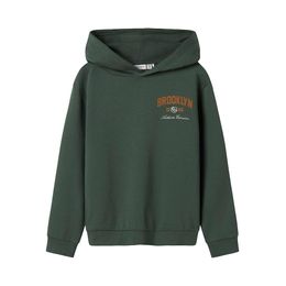name it Sweatshirt Jungen Größe 158/164 braun / dunkelgrün / weiß
