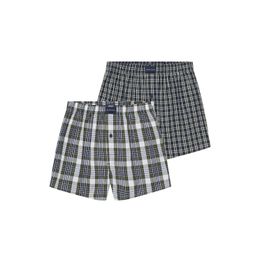 Tom Tailor Herren Mittellange Boxershorts mit Karomuster im 2er-Pack, grün, Kariert, Gr. XL