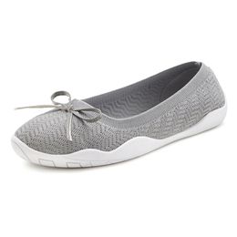 Lascana Ballerina Damen Größe 39 hellgrau / weiß