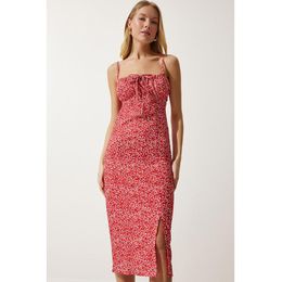 Happiness Istanbul Kleid in Rot/ Weiß - 71% | Größe 38 | Damen-kleider