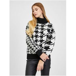 ORSAY Rollkragenpullover in Schwarz/ Wei&szlig; - 47% | Gr&ouml;&szlig;e M | Damen-pullover-cardigans