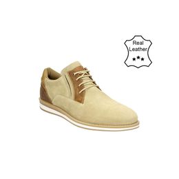 Bullboxer Leder-Schnürschuhe in Beige/ Cognac - 45% | Größe 45 | Herren-schnuerschuhe