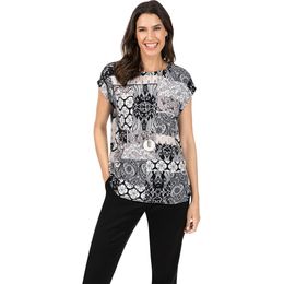 WITT WEIDEN Bluse in Schwarz/ Wei&szlig;/ Beige - 43% | Gr&ouml;&szlig;e 46 | Damen-blusen