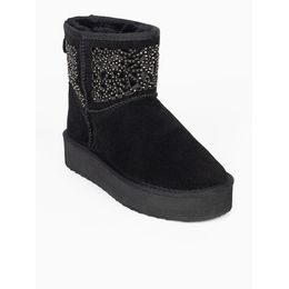 Gooce Leder-Winterboots "Lana" in Schwarz - 53% | Gr&ouml;&szlig;e 40 | Damen-stiefel