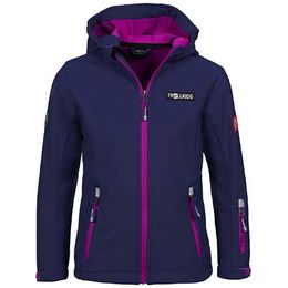 Trollkids Softshelljacke "Oslofjord" in Dunkelblau/ Fuchsia - 10% | Gr&ouml;&szlig;e 128 | Kinder-outdoor-jacken