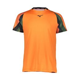 Mizuno Funktionsshirt in Orange/ Gr&uuml;n/ Schwarz - 54% | Gr&ouml;&szlig;e L | Herren-sportshirts