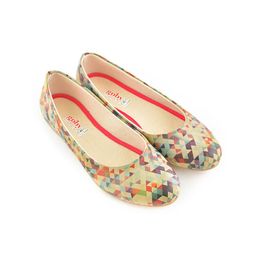 Goby Leder-Ballerinas in Beige/ Bunt - 78% | Größe 39 | Damen-ballerinas
