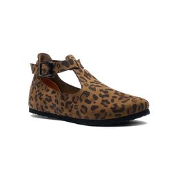 Comfortfusse Leder-Ballerinas in Hellbraun/ Schwarz - 63% | Größe 39 | Damen-ballerinas