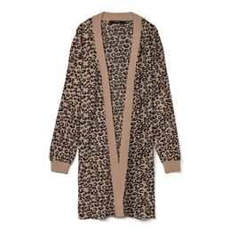 Vero Moda Curve Strickjacke 'VMCNancy' Damen Größe XXL hellbraun / schwarz