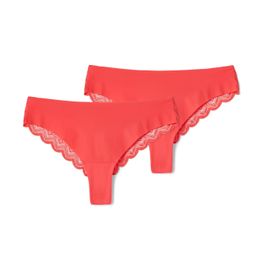 Tchibo - 2 Magic-Cut-Braziltangas - Damen - Gr. M - rot