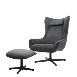 Pharao24.de Sessel Wohnzimmer Sessel aus Cord mit Sterngestell (zweiteilig)