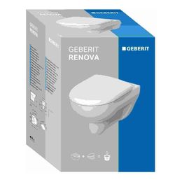 Geberit Wand-WC, Tiefspüler Renova 6/5 l, Set, mit WC-Sitz, weiß (500802001)