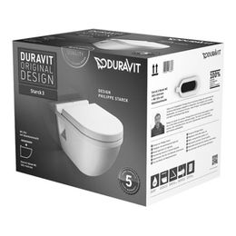 Duravit Wand-WC, Tiefspüler-Set Starck 3 mit WC-Sitz, weiß (42000900A1)