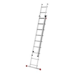 Hailo S80 ProfiStep duo, Aluminium-Schiebeleiter 2-teilig, 2x9 Sprossen (7209007)