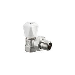 Oventrop Handregulierventil Baureihe HRV 3/8", Eck, verk&uuml;rzt, Messing vernickelt (1194503)