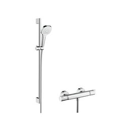 Hansgrohe Brausesystem Croma Select E 959mm Brausestange, m Thermostat, wei&szlig;/chrom (27082400)