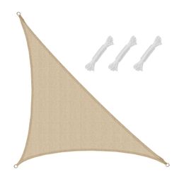 AMANKA UV Sonnensegel 4,2x4,2x6 HDPE Dreieck Rechtwinklig Sonnenschutz Garten Beige