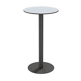 meet by Paperflow Outdoor-Tisch Cross, rund, Tellerfuß, ⌀ 600 x H 1100 mm, grau/mattschwarz