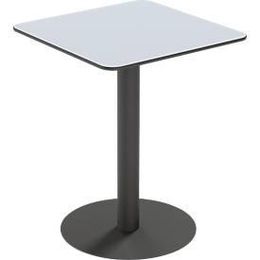 meet by Paperflow Outdoor-Tisch Cross, quadratisch, Tellerfuß, B 600 x T 600 x H 750 mm, grau/mattschwarz
