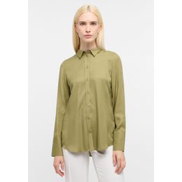 Hemdbluse Eterna "REGULAR FIT", Damen, Gr. 42, grün (olive), 100% Viskose, normal, Blusen