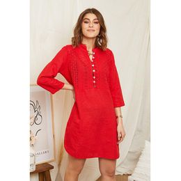 Rodier Lin Leinen-Kleid in Rot - 64% | Gr&ouml;&szlig;e L/XL | Damen-kleider