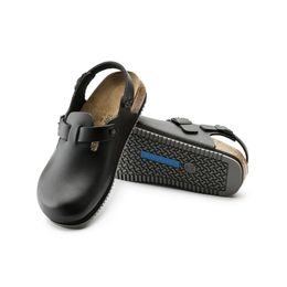 Birkenstock Leder-Halbsandalen "Tokio" in Schwarz - 41% | Größe 39 | Damen-sandalen