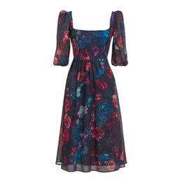 Goddiva Midikleid Damen Gr&ouml;&szlig;e 44 blau / rot / schwarz Winterkleid